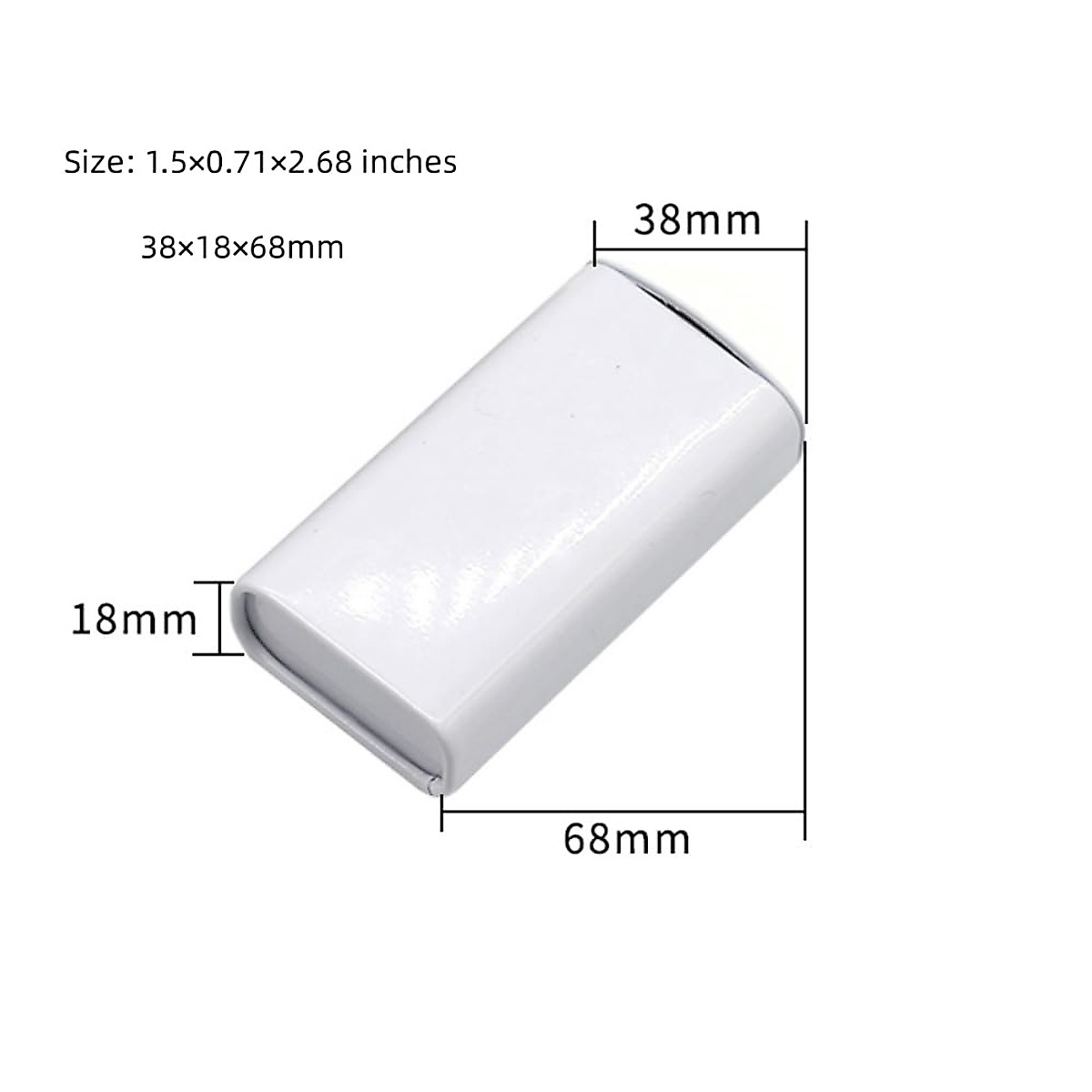 OVELCH 6pcs Metal Tin Box Containers Rectangular Empty Hinged Tins Box Containers for Gum, Candies, Mint, Easy Opening, White 1.5x0.71x2.68 Inches