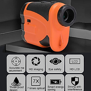 FIDDAA Laser Rangefinder, Multifunctional Rangefinder,1000m Laser Range Finder,7X Magnification,Hand-held high-Magnification high-Definition Golf 1000 Meter Measuring Instrument (Color : Red)