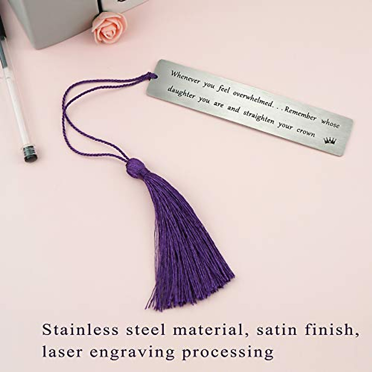 Whenever You Feel Overwhelmed Remember Whose Daughter Bookmark Inspirational Women Bookmark Mom Daughter (Whenever You Feel Overwhelmed Remember Whose Daughter You are and Straighten Your Crown)