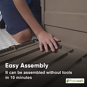 Patiowell 30 Gallon Resin Deck Box, Outdoor Storage Box for Patio Furniture, Deliveries, Pool Supplies,Waterproof and Lockable, Brown