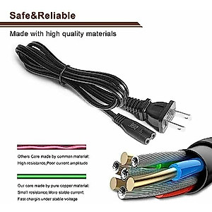 Xzrucst AC Power Cord for PANASONIC DVD-RP56 DVD-A120U DMR-E10 DVD-RV45 DVD-CV36U Power Cord Cable Replace