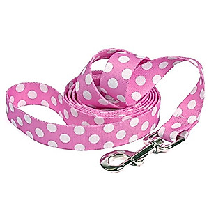 Yellow Dog Design Watermelon Polka Dot Dog Leash-Size Large-1 Inch Wide and 5 feet (60 inches) Long