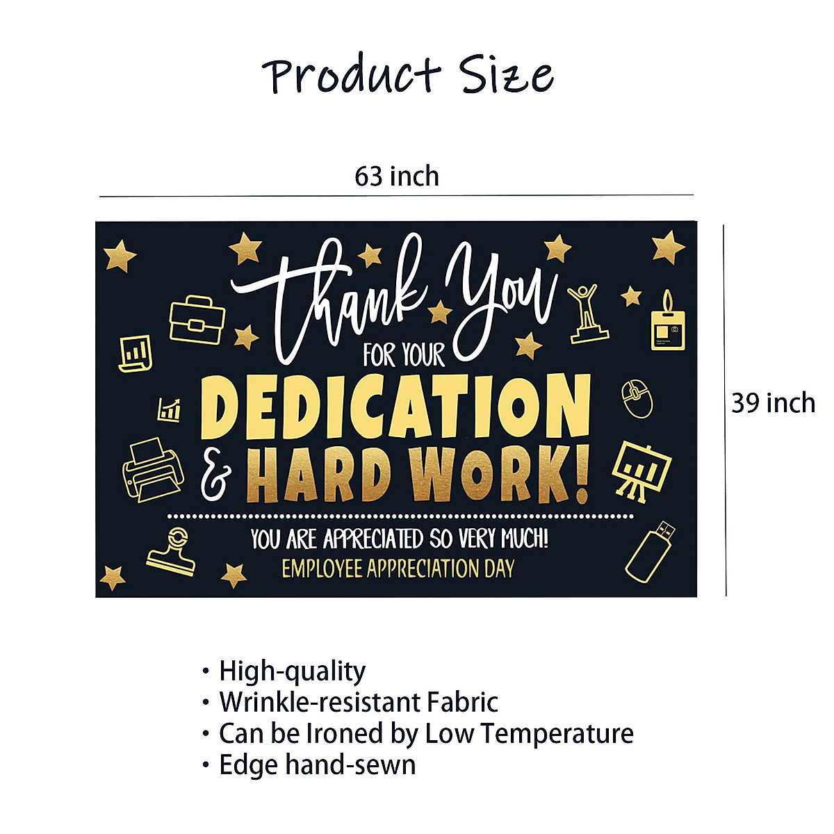 Employee Appreciation Day Banner Backdrop Decorations, We Appreciate You Banner Administrative Professional Day Decorations Background Wall Decor