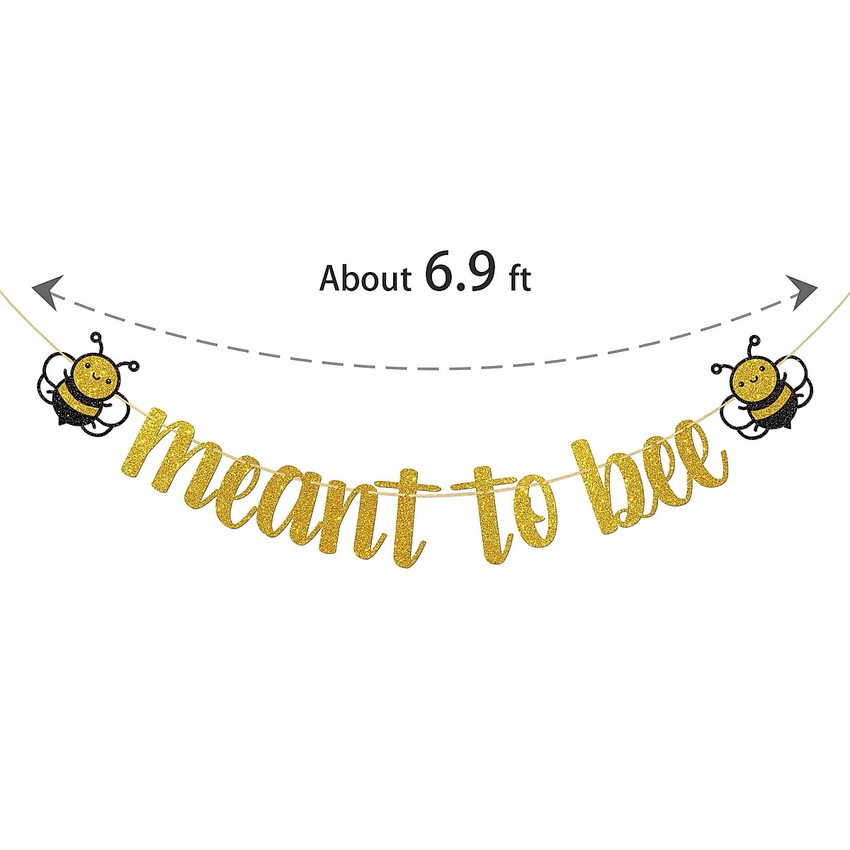 Dalaber Meant to Bee Banner, Bumble Bee Theme Birthday/Baby Shower/Wedding/Bridal Shower/Engagement Party Decoration, Vow Renewal Party Decor Banner Photo Booth Props