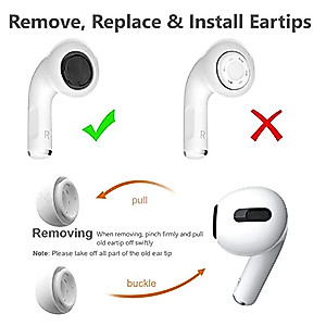 Airpod Pro Tips [6 Pairs] Earbud Replacements for Apple Airpods Pro & Airpods Pro 2 2nd Generation - Small, Medium and Large (White)