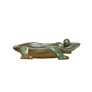 Creative Co-Op Decorative Footed Frog Dish with Reactive Glaze Finish (Each one Will Vary)