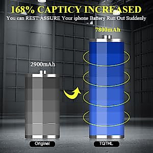 Battery for iPhone 7 Plus Replacement, [7800mAh] 2024 New 0 Cycle High Capacity Only A1661/A1784/A1785 Li-ion Batteries with Professional Repair Tools Kits