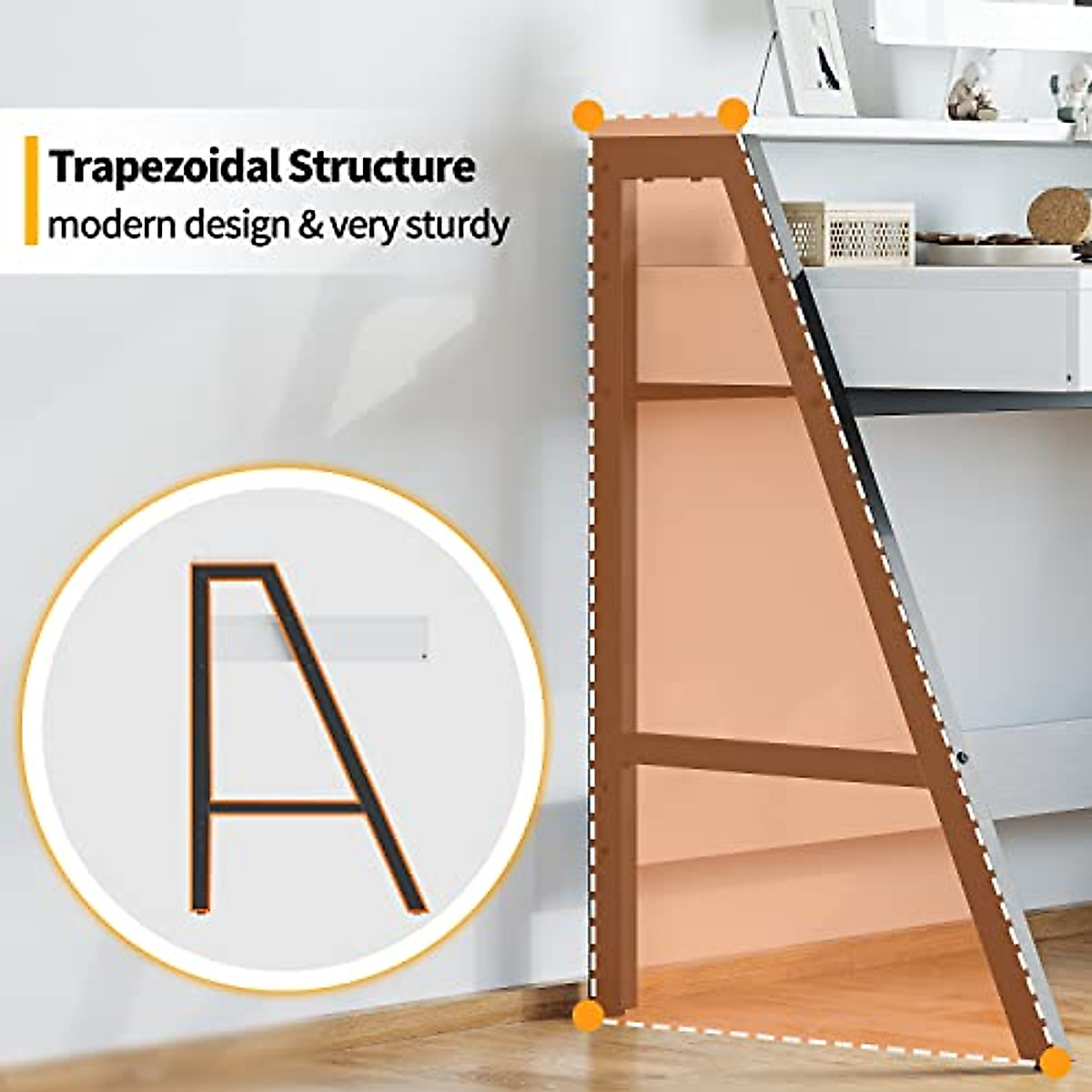 CubiCubi Computer Desk with 2 Storage Drawers, Home Office Writing Desk, Study Table for Small Space, (White, Monitor Stand)