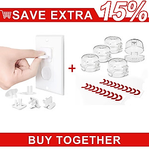 Babepai Outlet Covers 38-Pack and Stove Knob Covers for Child Safety 5-Packs Baby Safety Electrical Protector Kitchen Gas Oven
