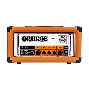 Orange OR15 15-Watt Single Channel, Compact Tube Guitar Amp Head with Instrument Cable and Austin Bazaar Polishing Cloth