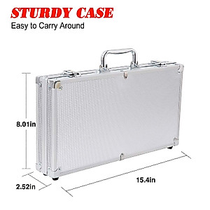 Deluxe Poker chip Set, 300PCS Poker Chips with Aluminum Case, 11.5 Gram Casino Chips Set for Texas Holdem Blackjack Gambling, Traveling Poker Set