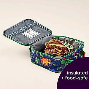 Highlights Dinosaur Glow-in-The-Dark 17" Backpack Set for Kids with 17" Dinosaur Backpack, Insulated Lunch Box, and Leakproof Water Bottle, for Boys and Girls Ages 3+