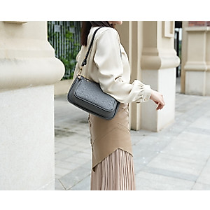 MKF Collection Shoulder Bag for Women, Crossover Handbag Purse Top-Handle Crossbody Bag Black