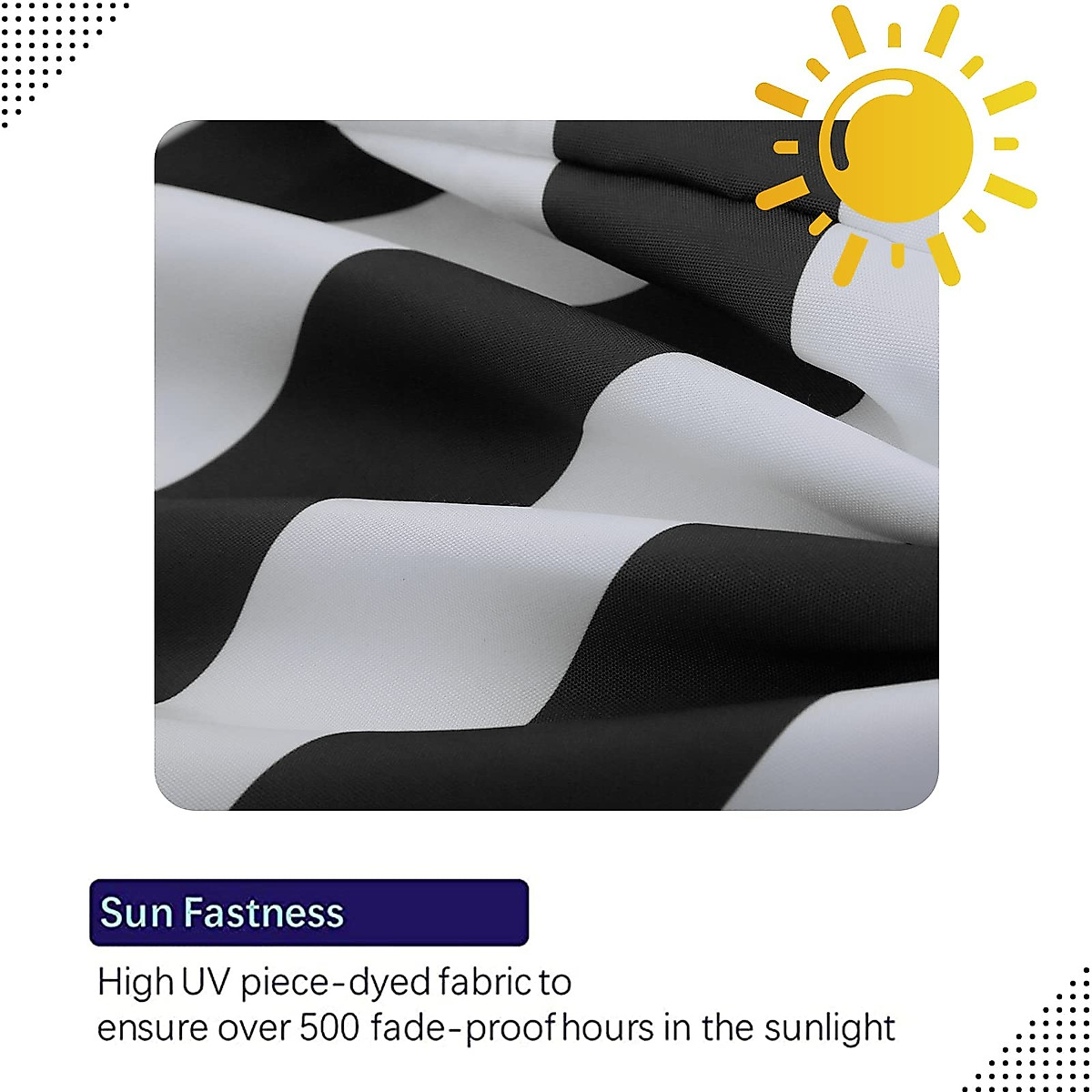 idee-home Outdoor Chair Cushions Set, Thick Outdoor Seat Cushion Waterproof Patio Furniture with Ties, Dining Indoor Chair Pads