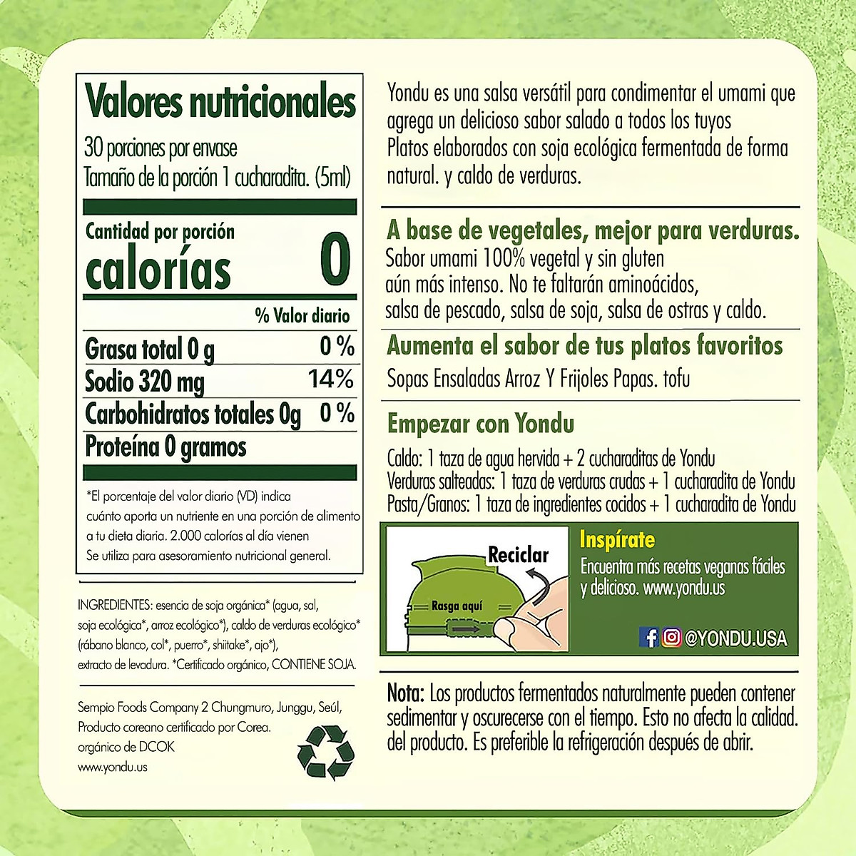 Yondu Vegetable Umami Essence - Premium, Vegan Plant-Based Sauce for Mild & Flavorful Cooking. Great for Soups, Stir-fries & Sauces. (5.1fl oz / 150mL, Organic, Gluten Free)