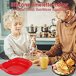 Silicone Omelette Maker, LACE INN Microwave Oven Non Stick Omelette Maker To Make Egg Roll Baking Pan Omelette Tools Quick and Easy Breakfast Set