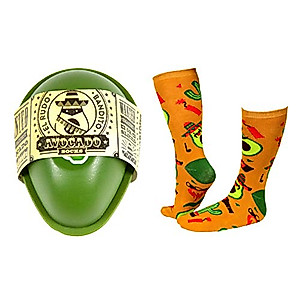 Clover Company Fun Novelty Sock - Avocado Saver - Gift for Teenage Girls, Boys, Men, Women - Birthday, Stocking Stuffer, Secret Santa, Cute Cool Fun Weird Stuff, Yellow, One Size