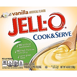 JELL-O Vanilla Cook & Serve Pudding Mix (4.6 oz Box)
