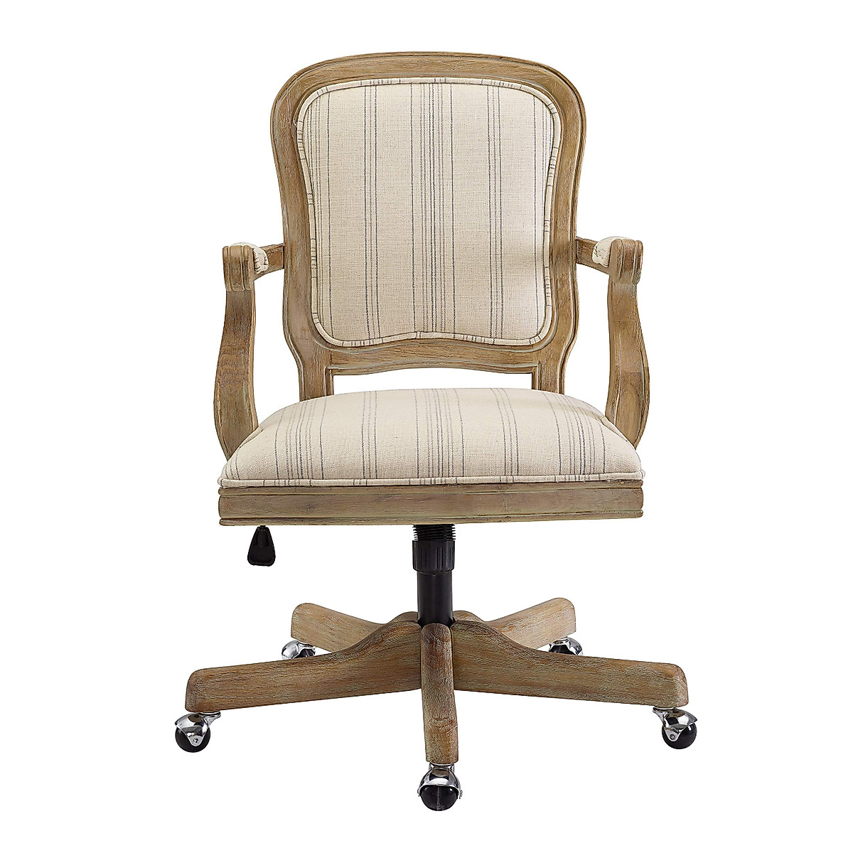 Linon Home Décor Harris Stripes Office Chair, White