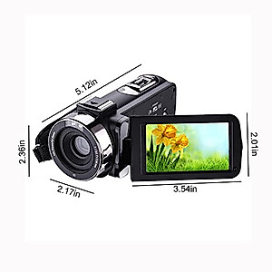 Bilukmi New 2.7k Ultra Hd Digital Camera 3.0in 270° Reversible IPS TOU-ch Screen Dv 16x Zoom Dual Smart Anti-Shake