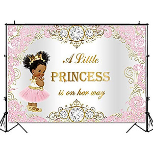 Mocsicka Royal Princess Baby Shower Backdrop Pink Gold Princess Background 7x5ft Vinyl Princess Baby Shower Backdrops