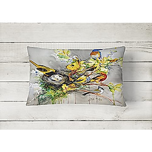 Caroline's Treasures JMK1024PW1216 Spring Birds Canvas Fabric Decorative Pillow, 12H x16W, Multicolor