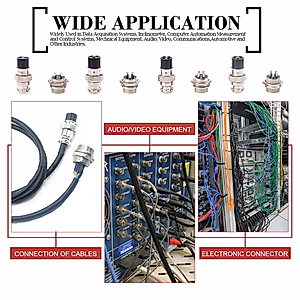 Hilitchi 40-Pieces 2 3 4 5 Pin 16mm Thread Male Female Panel Metal Aviation Wire Wire Connector Plug Assortment Kit (2 Pin / 3 Pin / 4 Pin / 5Pin)