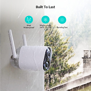 NETVUE Wireless Security Camera with Solar Panel, Outdoor Camera Battery Powered Surveillance Cameras for Home Security, AI Detection, IP66 Waterproof, 2-Way Audio,1080P Night Vision