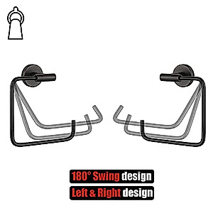 JQK Towel Ring Oil Rubbed Bronze, Stainless Steel Square Ring Towel Holder for Bathroom, 6 Inch ORB Wall Mount, TR140-ORB