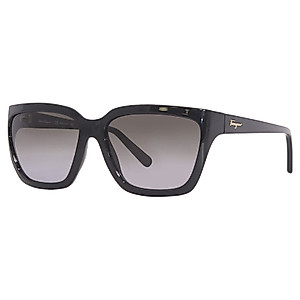 SALVATORE FERRAGAMO-SF1018S 001 Rectangle Sunglasses Black Gray