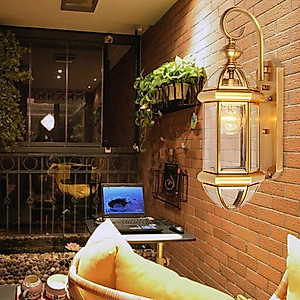 ZpLMW Wall Light Copper Outdoor Wall Lamp Waterproof Home Retro Garden Lighting Corridor Aisle Balcony Exterior Wall Stair Wall Lamp