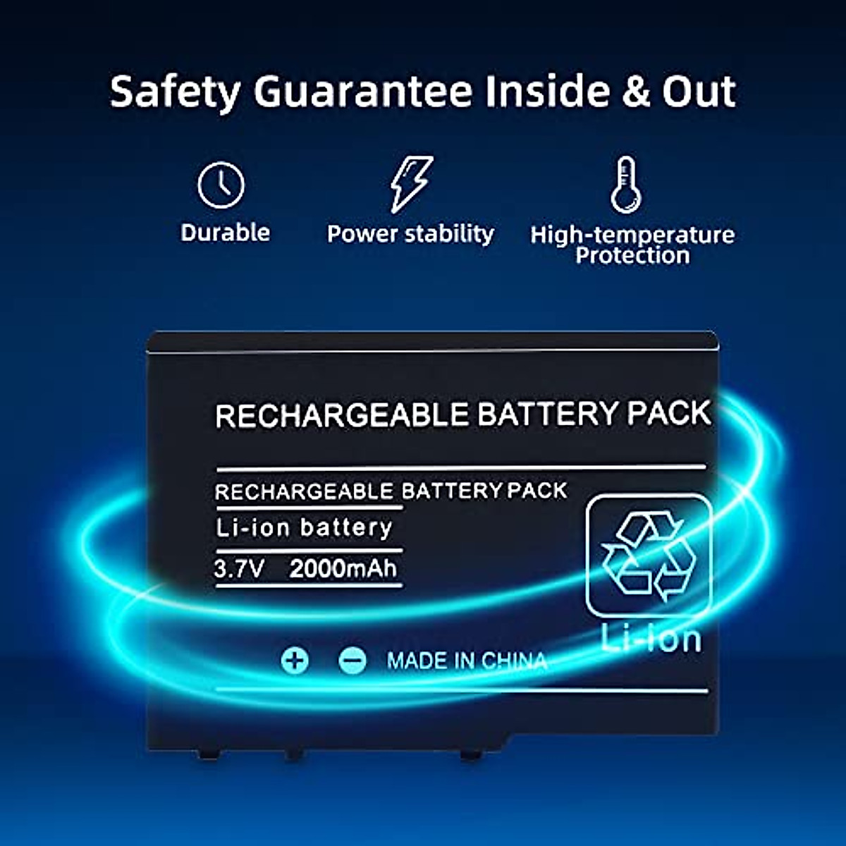 Xahpower DS Lite Battery, 2000mAh Rechargeable Lithium-ion Battery for Nintendo DS Lite with Tool Pack Kit