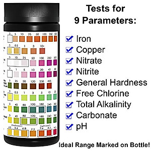 Aquarium Test Strips - 9-in-1 Aquarium Test Kit with eBook - Aquarium Water Test Kit with Quick and Accurate Fish Tank Test Strips - 100 Test Strips by JNW Direct