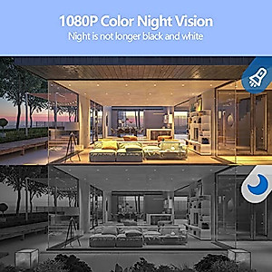 Security Cameras Wireless Outdoor 1080P Battery Powered WiFi Cameras Color Night Vision 2-Way Talk Motion Detection Spotlight/Siren for Home Security Cloud/SD Storage Waterproof indoor camera(Black)