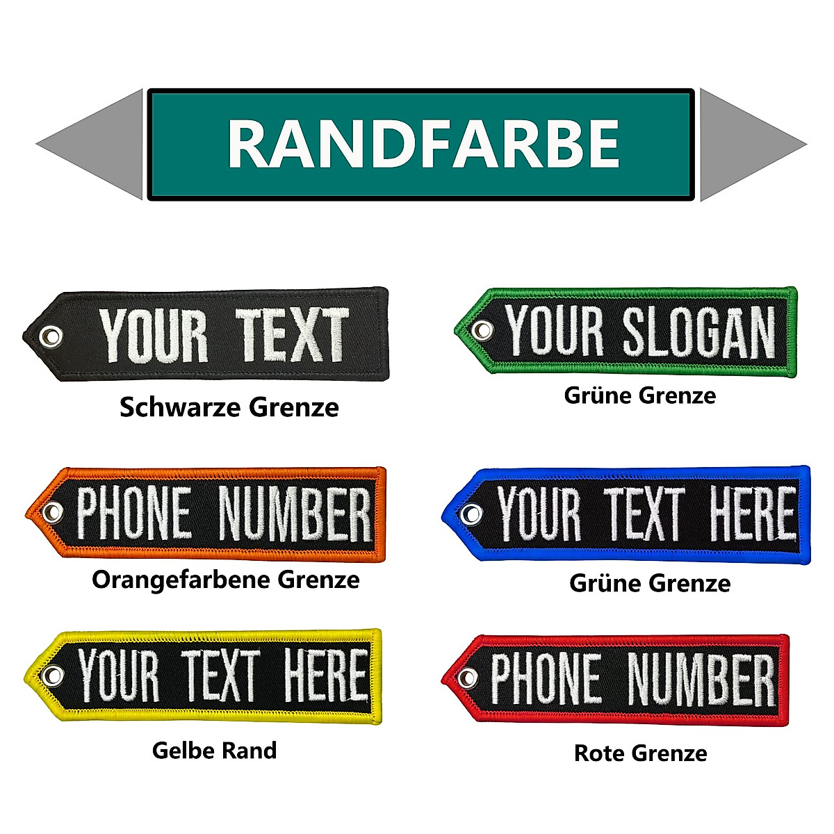 Graceful life keychains,Customize Keychain,Embroidery keyring for Motorcycle,Car, ATV (Arrow)