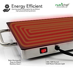 NutriChef Small Countertop Appliance, Size 16.5 x 11 Inches, Stainless Steel