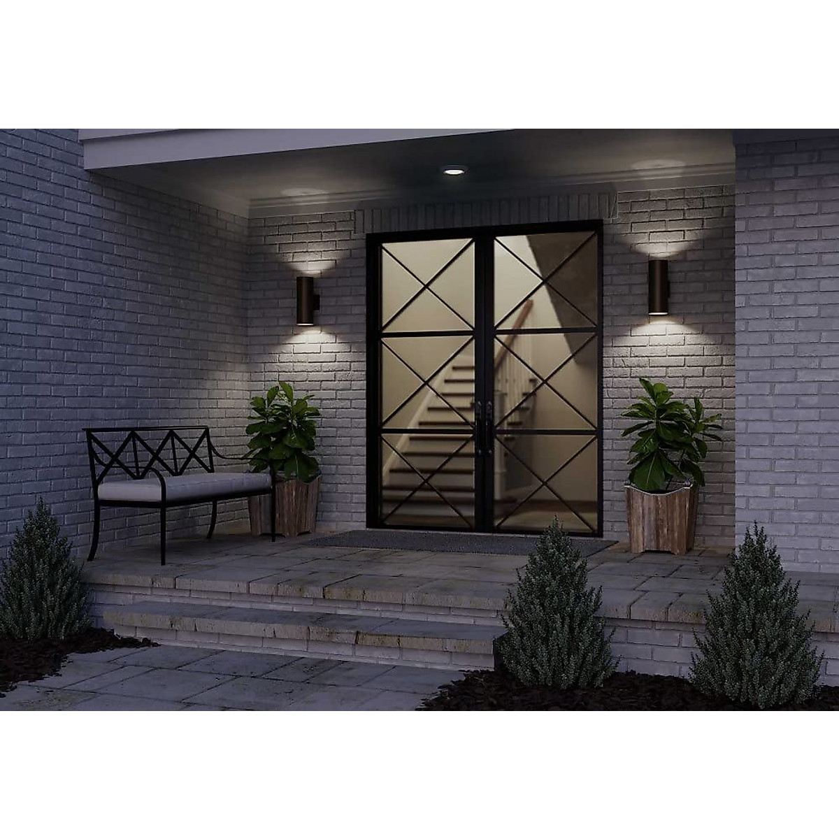 Progress Lighting Cylinder Collection 5" Modern Outdoor Up/Down LED Wall Lantern Light Antique Bronze