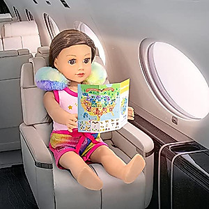 ZITA ELEMENT 24 Pcs 18 Inch Girl Doll Accessories Suitcase Luggage Travel Set Including 18 Inch Doll Clothes Luggage Pillow Blindfold Sunglasses Camera Computer Cell Phone Ipad and Other Stuff