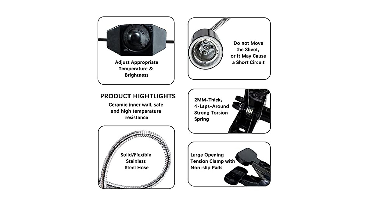 Versatile Pet Heating Light Lamp for Reptiles & Plants