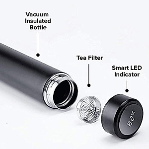 Hovico Intelligent Temperature Display Vacuum Insulated Water Bottle,Leak Proof, Stainless Steel Coffee Thermos,Keep Cold 12H Keep Warm 24H,17OZ (Blue)