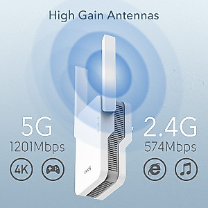 Cudy New AX1800 Mesh WiFi 6 Extender Internet Booster, WiFi 6 Range Extender Covers up to 2000 sq.ft and 30 Devices, Dual Band Repeater up to 1.8Gbps Speed, AP Mode, Gigabit Port, RE1800
