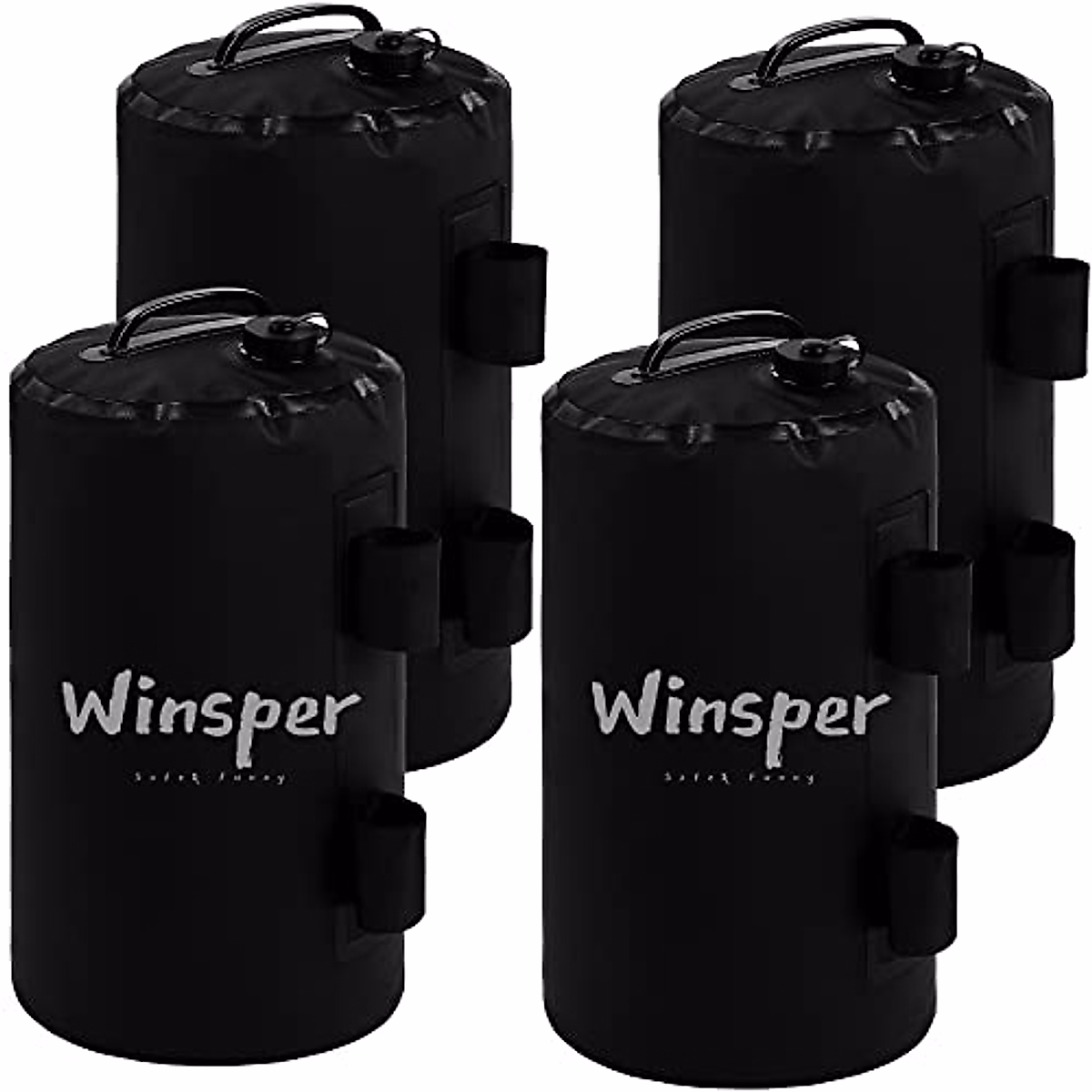 Winsper Canopy Weights Bag, 176 LBS Tent Weights Set of 4-20L Heavy Duty Portable Water/Sand Weights Strong Windproof for Pop up Canopy, Tent, Gazebo, Shelter Upgraded (Black-20L)