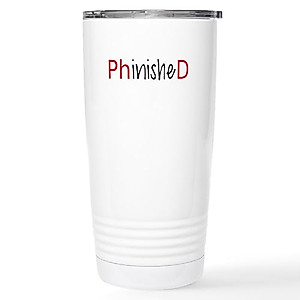 CafePress Phinished, Phd Graduate Travel Mug 20 oz. Insulated Stainless Steel Coffee Tumbler