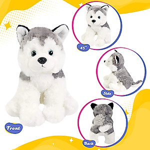 BSTAOFY 12'' Husky Stuffed Animal Realistic Puppy Dog Soft Plush Toys Adorable Birthday Valentines Christmas Festivals Gifts for Kids Toddlers Boys Girls