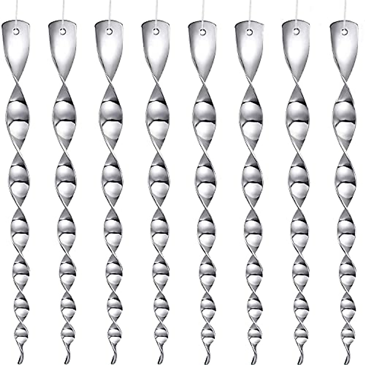 Hestya 15 Pack Bird Repellent Wind Twisting Reflective Scare Rods 12 Inch Effective and Attractive Hanging Bird Repellents (Multi-Color, 15 Pieces)