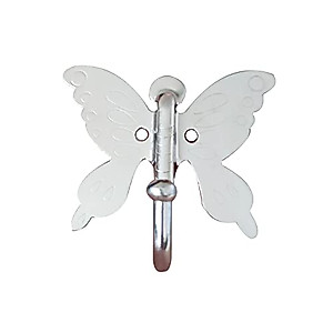 AOLZUNK Butterfly Hook 5 Set Stainless Steel Cute Butterfly Shaped Single Hooks, Coat Hooks, Key Hooks, Wall Hangers Heavy Duty Hooks for Hanging Coat/Hat/Towel/Robe/Bathroom Hooks