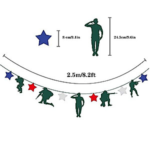 Patriotic decoration banner, army military camouflage party decorations,Veteran Party Supplies (green, 1pc)