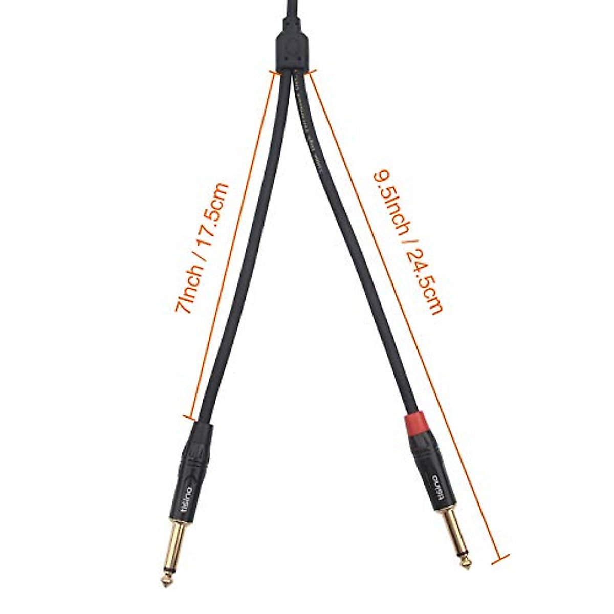 Disino 1/8 Inch TRS Stereo to Dual 1/4 inch TS Mono Y-Splitter Cable 3.5mm Aux Mini Jack Stereo Breakout Cable Path Cords - 3 feet