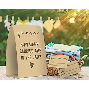 Guess How Many Candies Are In The Jar, Kraft, Baby Shower Games, Baby Shower Decorations - One Sign and 50 Cards(GUESS005)