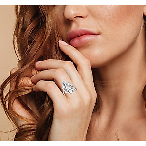 Hoops & Loops Sterling Silver High Polished Open Filigree Fashion Ring, Size 9